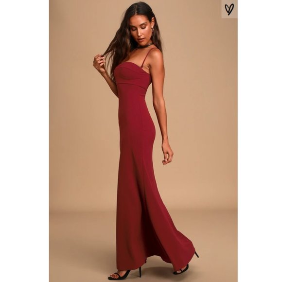 Lulus | Dresses | Lulus Red Mermaid Maxi Dress New | Poshmark